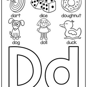 Alphabet Cue Cards - Printable, Colourable - Etsy