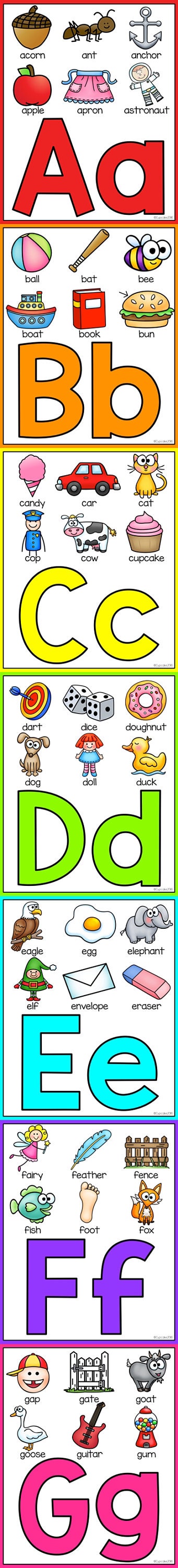 Alphabet Cue Cards - Printable, Colourable - Etsy