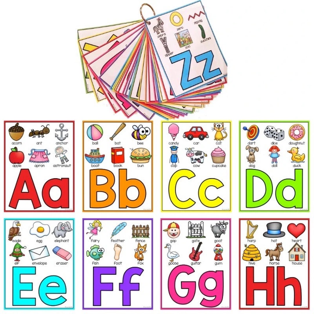 Alphabet Cue Cards - Printable, Colourable - Etsy