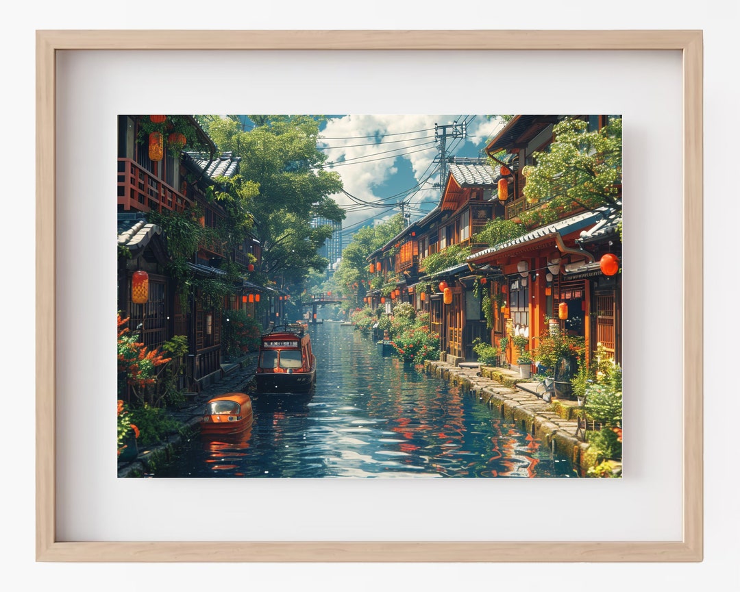 Flooded City Art Print | Printable Wall Art | Digital Art | City Art ...