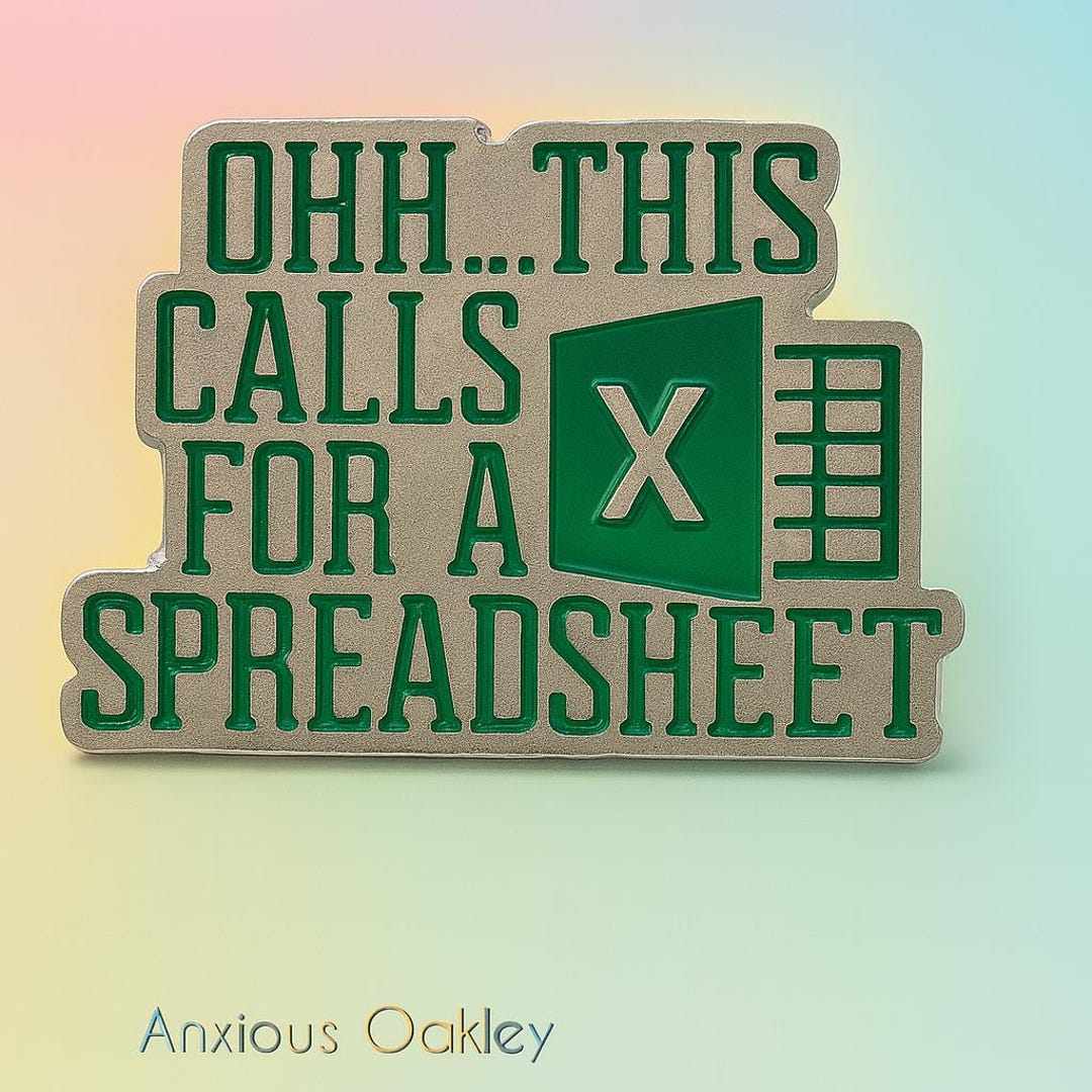 Excel Spreadsheet Enamel Pin Badge Silver - Funny Work Gift - Etsy