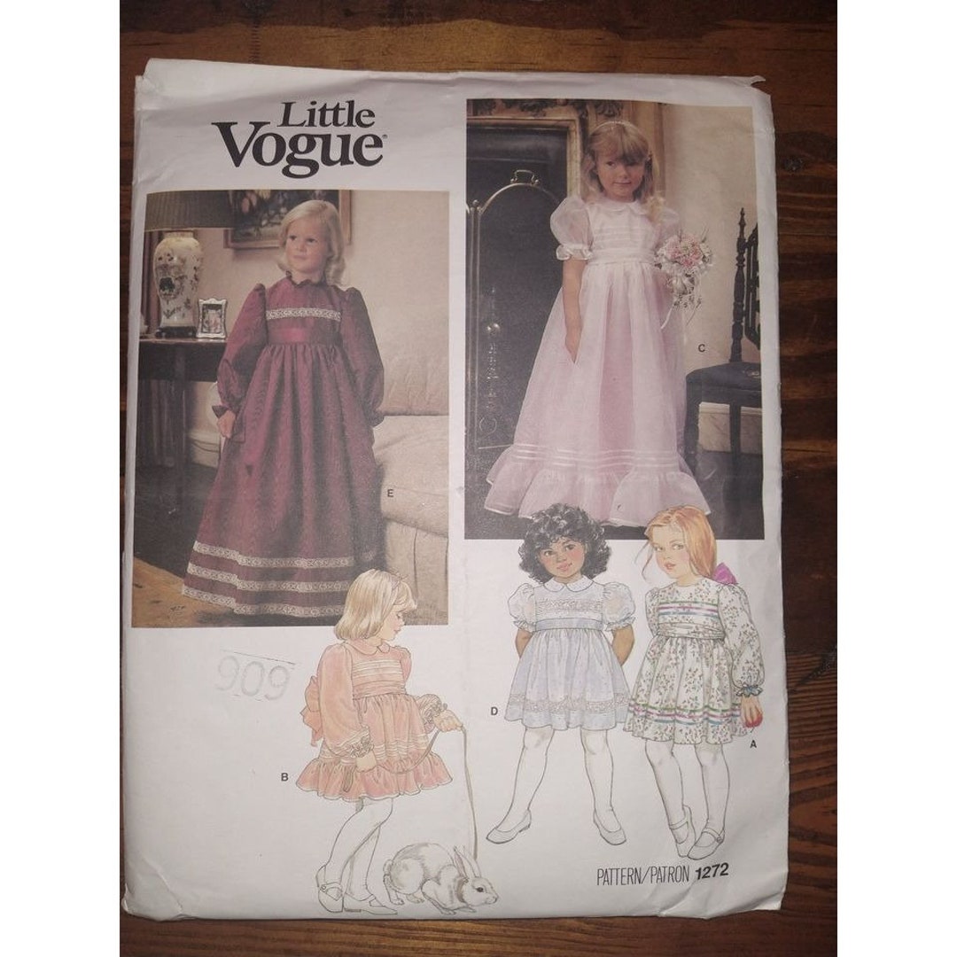 Vintage Little Vogue Sewing Pattern 1272 - Children's Dress With ...