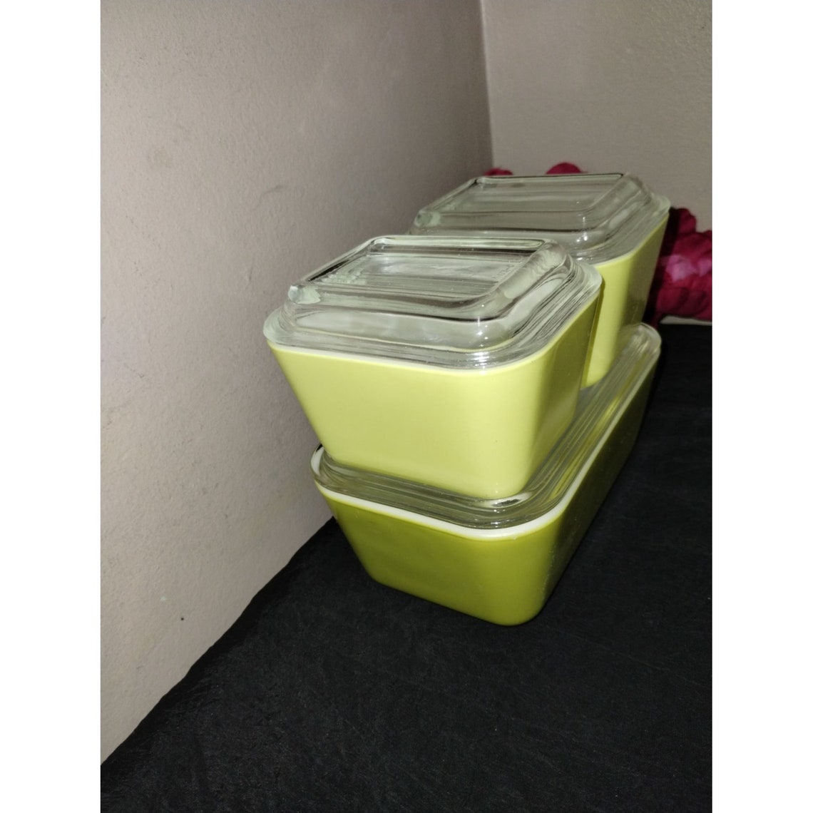 Vintage PYREX 'verde' Fridge Set With Lids 6 Pieces - Etsy
