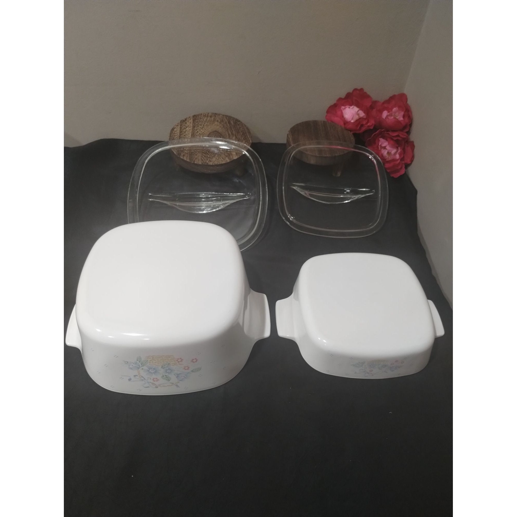4 Piece Vintage Corningware Country Cornflower Casserole Dishes - Etsy