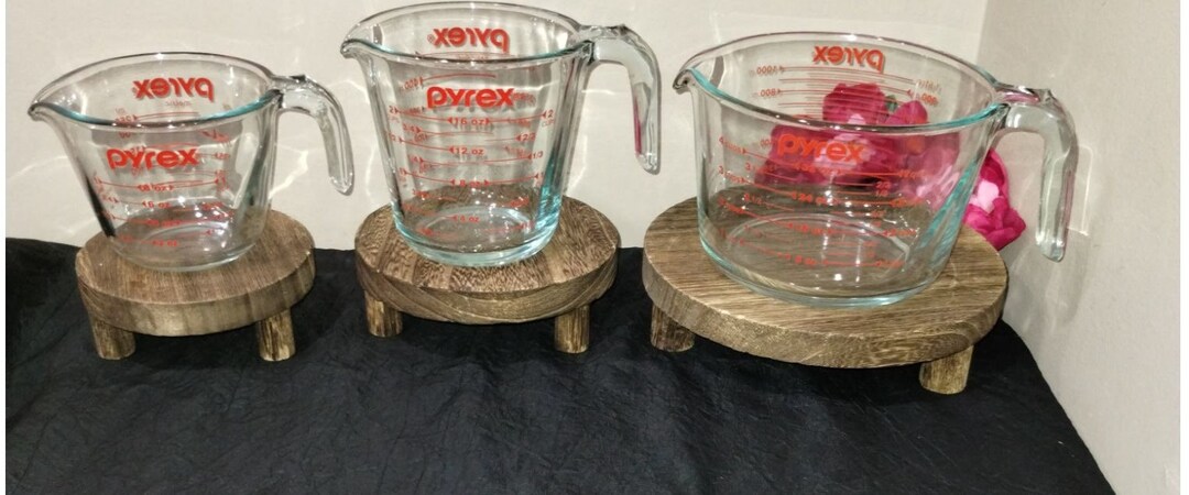 Pyrex 3 Piece Glass Measuring Cup Set Includes 1-cup 2-cup and 4-cup ...