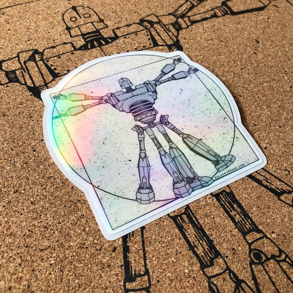 Vitruvian Iron Giant Vinyl Sticker - Etsy