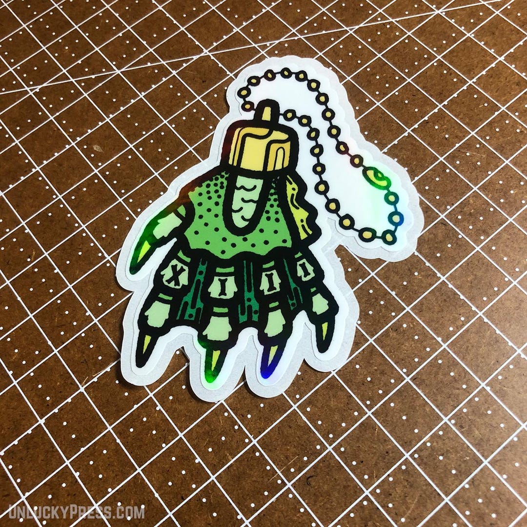 Lucky Swamp Creature Hand Vinyl Sticker - Etsy