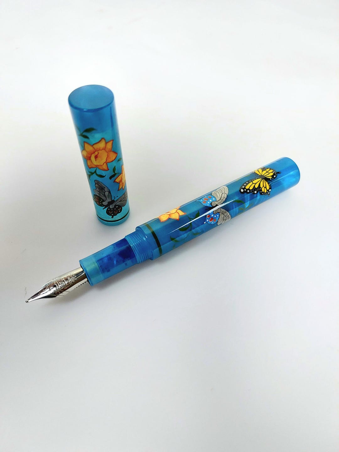 Butterfly Fountain Pen. Handmade and Handpainted. - Etsy