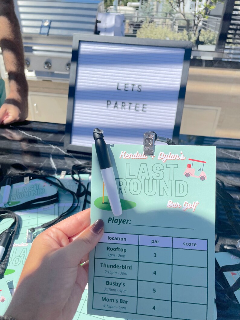 Bar Golf Scorecard | Editable Canva Template | Printable Digital ...