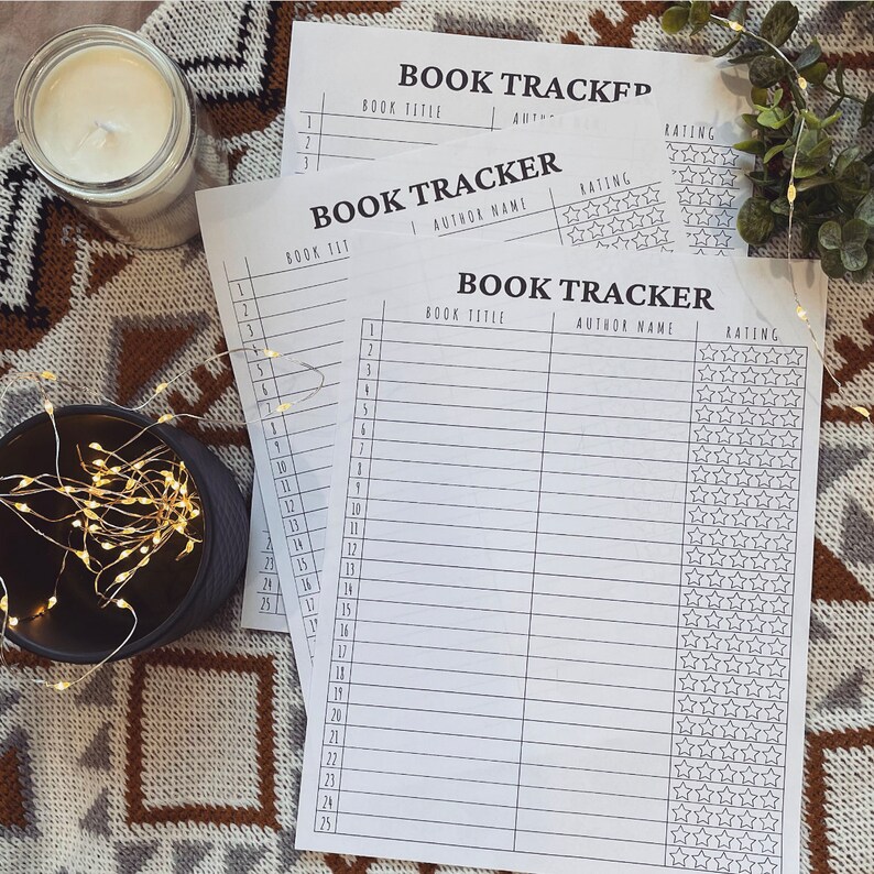Book Tracker, Printable Reading Log - Etsy