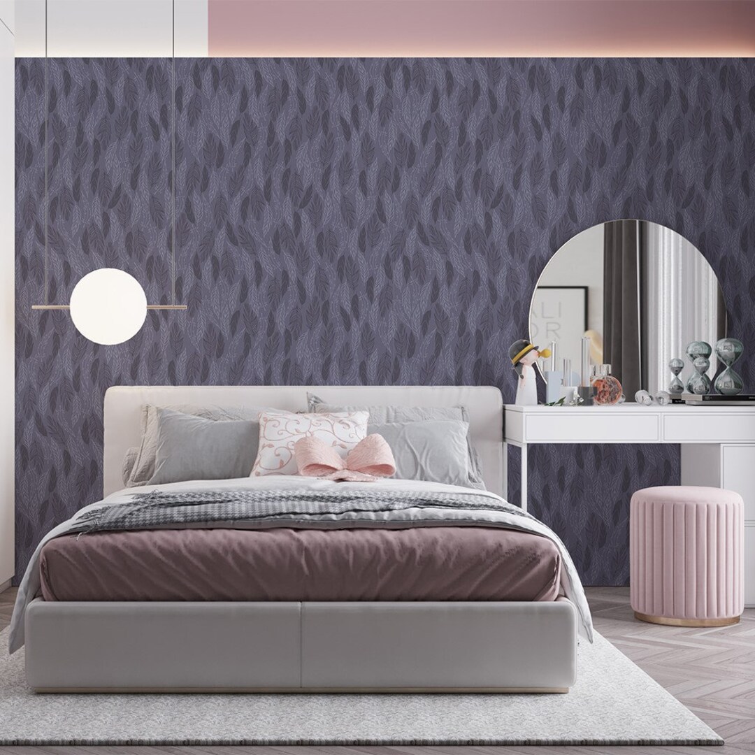 Feathers Design Wallpapers - SELF ADHESIVE - Etsy