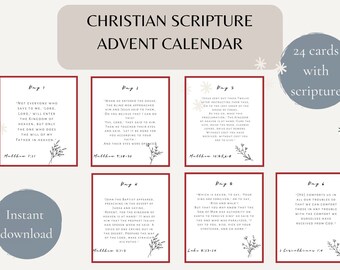 24 Days Christmas Countdown Cards - Etsy