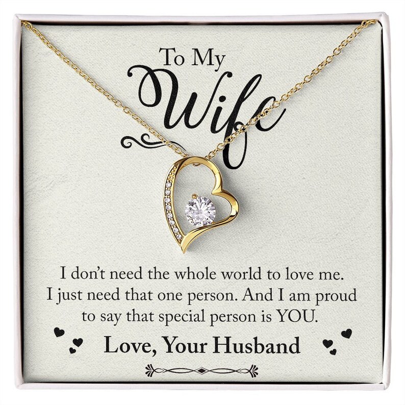 To My Wife Forever Love Necklace 14k White Gold 18k Yellow Gold Finish ...