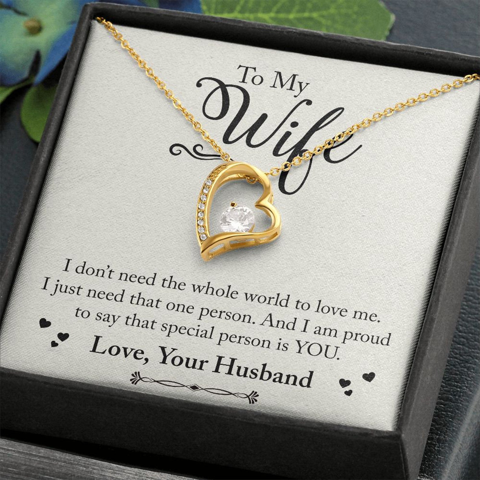 To My Wife Forever Love Necklace 14k White Gold 18k Yellow Gold Finish ...