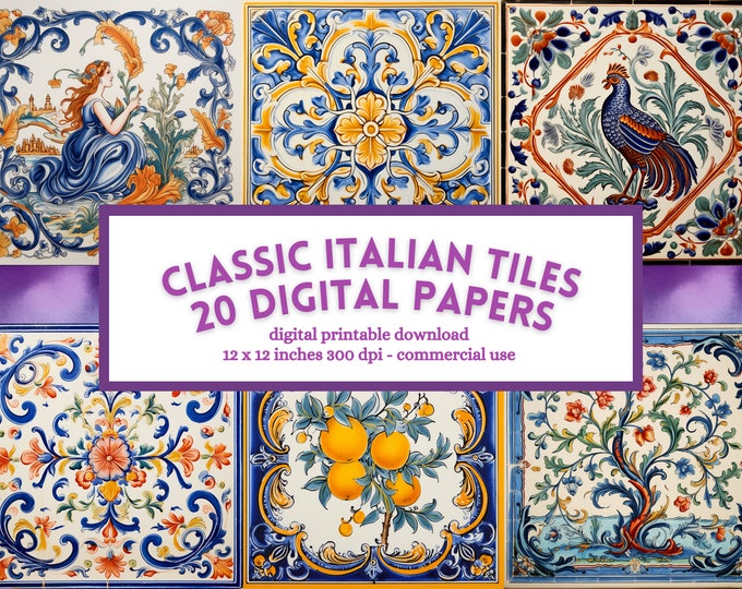 2 Sheets Flowers and Vines Floral Italian Print Paper Carta Fiorentina ...