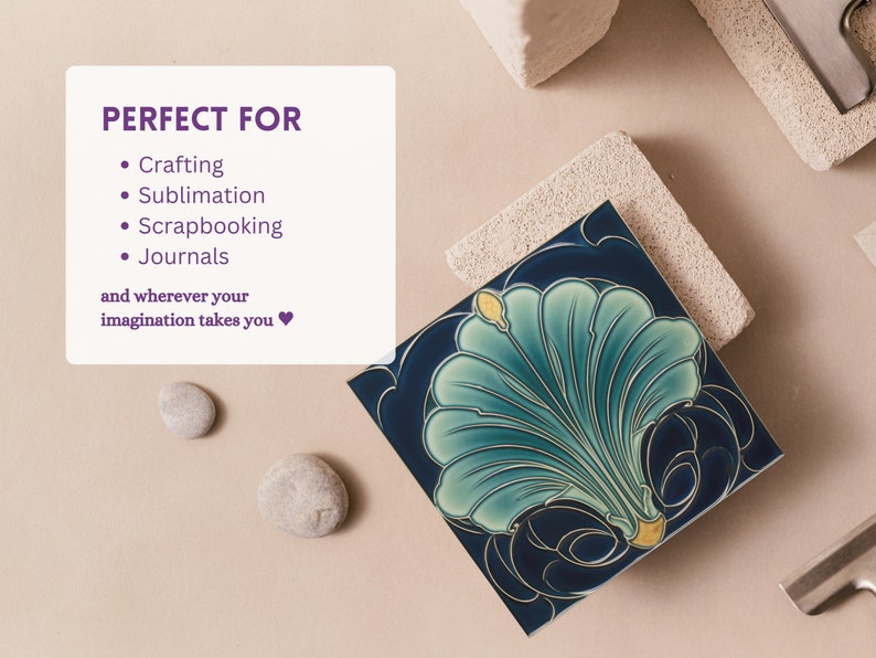 Art Nouveau Tiles Digital Paper, Art Deco Decor Print Pattern ...