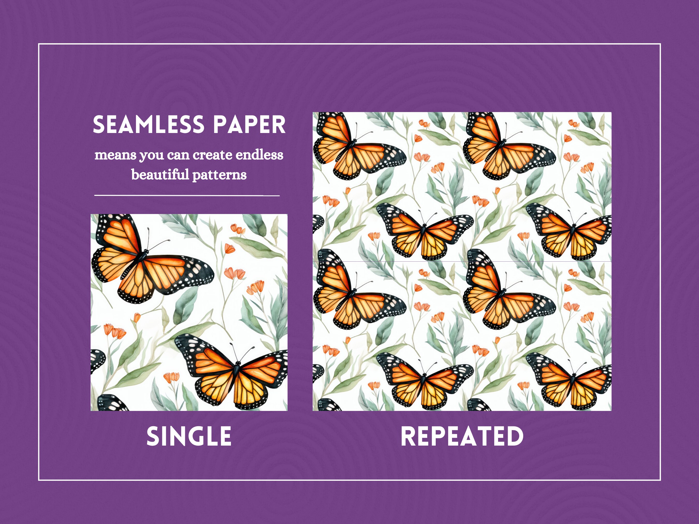 Watercolor Butterfly Digital Paper: Seamless Scrapbook Pattern (digital ...