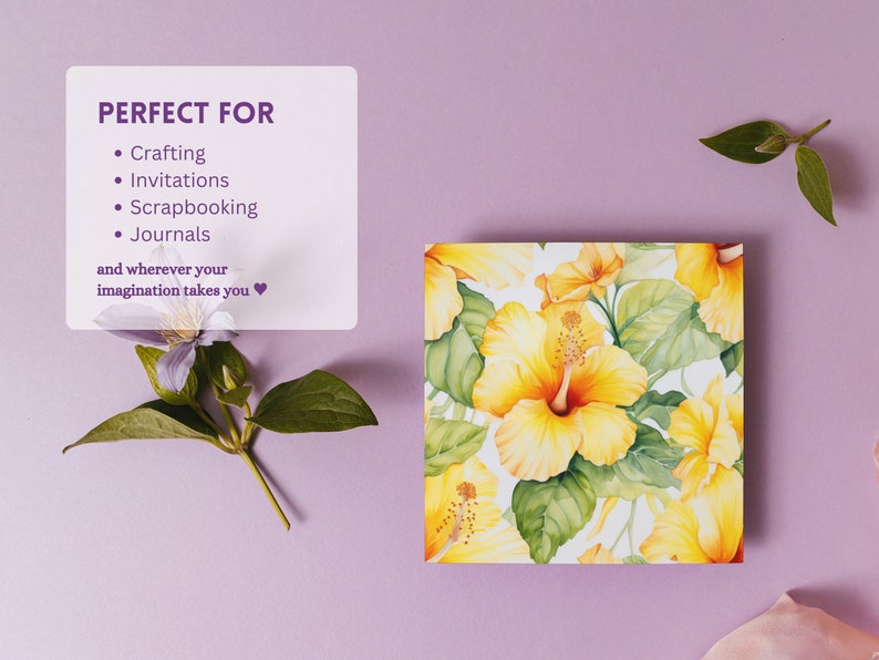 Watercolor Hibiscus Digital Paper, Seamless Hawaiian Flower Pattern ...