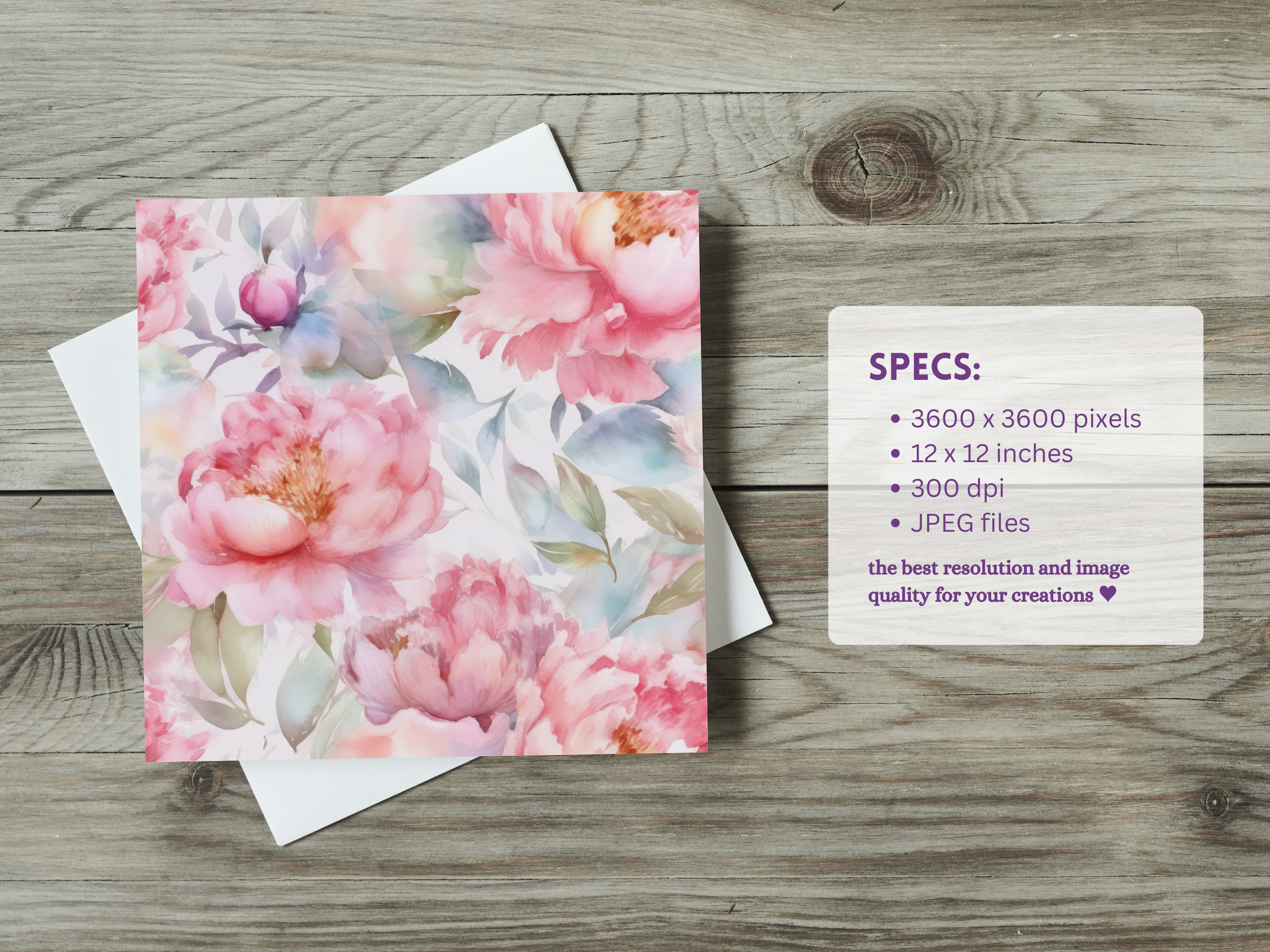 Peonies, Digital Peony Paper, Seamless Flower Pattern, Printable Junk ...