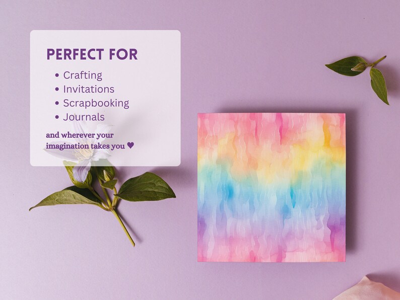 Rainbow Watercolor Digital Paper: Seamless Scrapbook Pages (digital ...