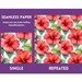 Watercolor Hibiscus Digital Paper: Seamless Floral Pattern (digital ...