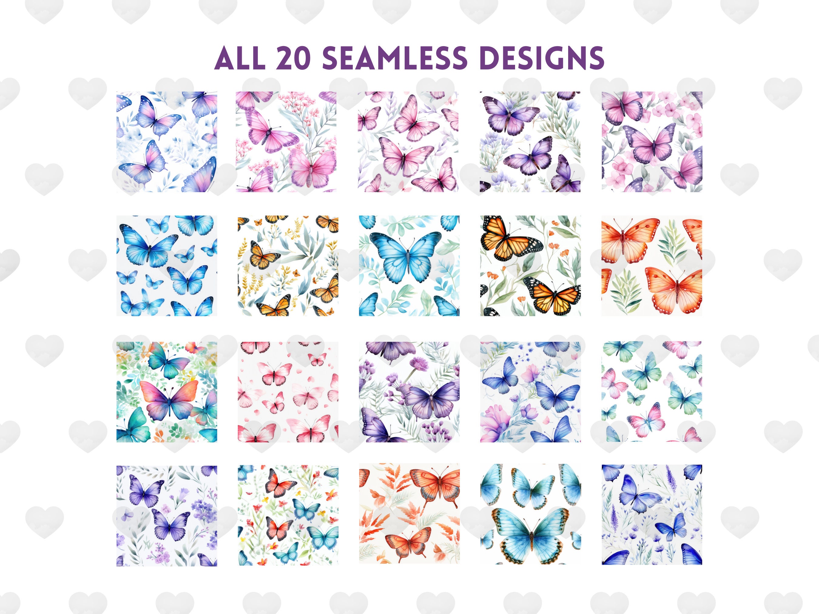 Watercolor Butterfly Digital Paper: Seamless Scrapbook Pattern (digital ...