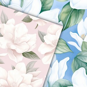 Watercolor Gardenias Wedding Flower Digital Paper, Seamless Pattern ...