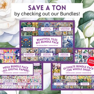 Mediterranean Italian Tiles Digital Paper: Deruta Style (digital ...