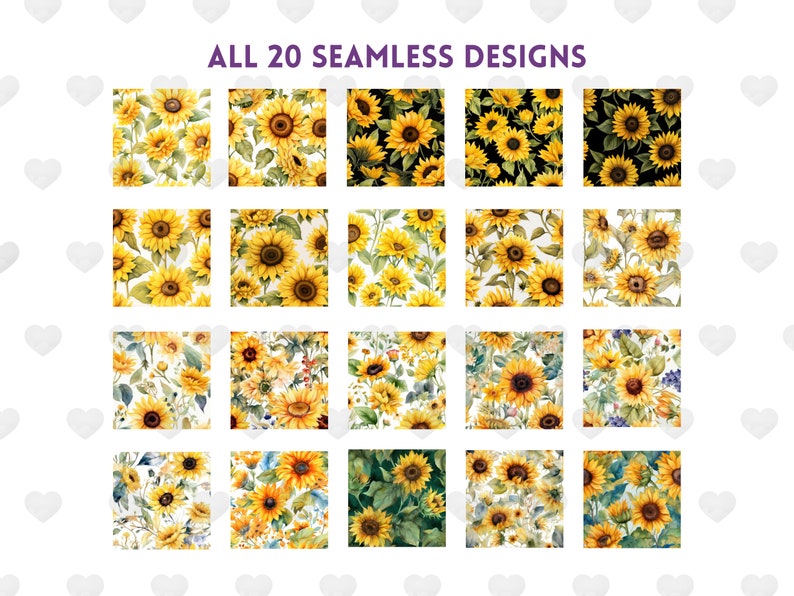 Watercolor Sunflower Digital Paper: Seamless Floral Pattern (digital ...