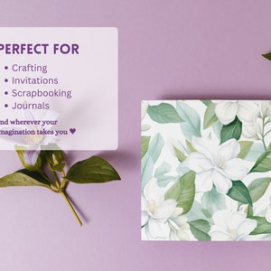 Watercolor Gardenias Wedding Flower Digital Paper, Seamless Pattern ...