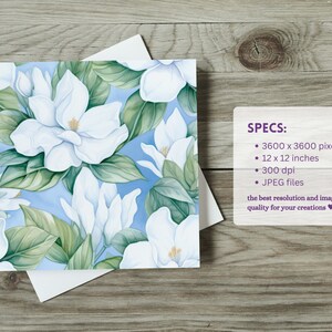 Watercolor Gardenias Wedding Flower Digital Paper, Seamless Pattern ...
