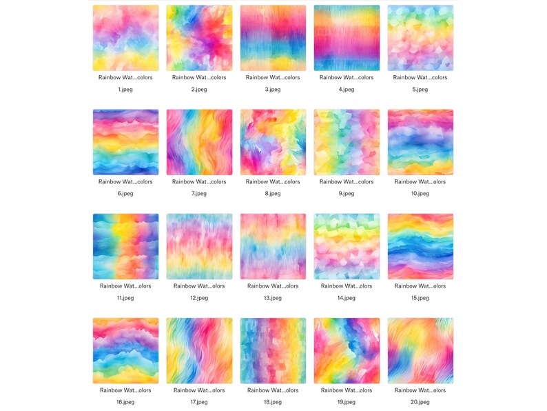 Rainbow Watercolor Digital Paper: Seamless Scrapbook Pages (digital ...