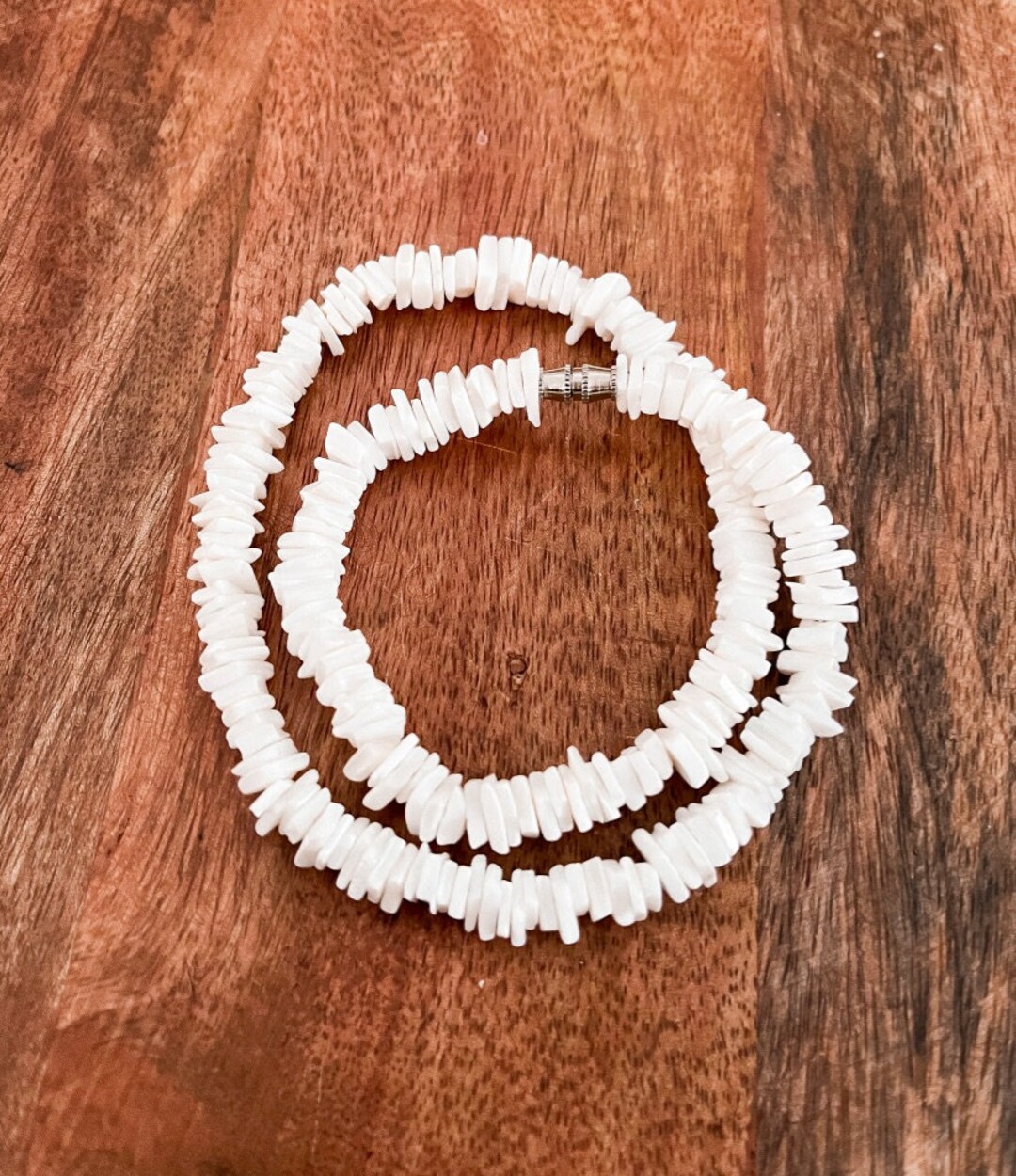Puka Shell White Square Cut Chip Necklace | Choker | Hawaiian Shell ...