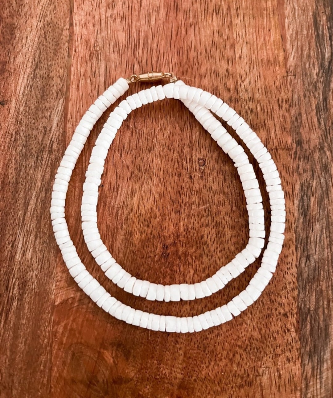 White Puka Shell Necklace: Hawaiian Beach Surfer Choker - Etsy