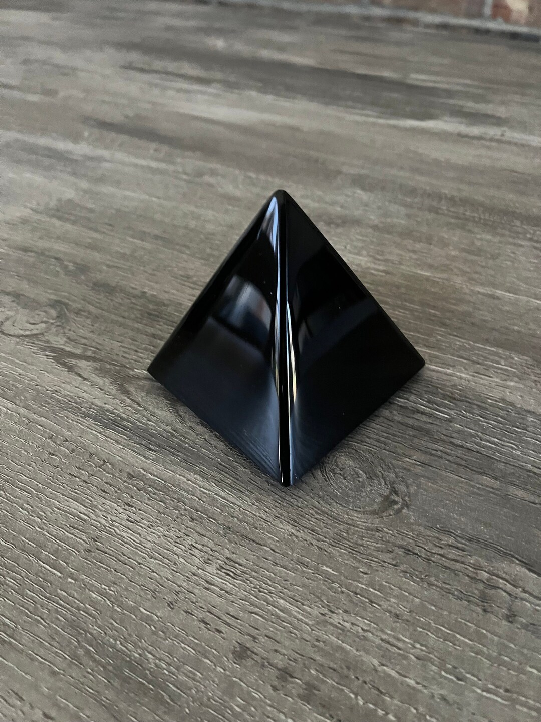 3 Black Obsidian Pyramid Natural Black Obsidian Crystal - Etsy