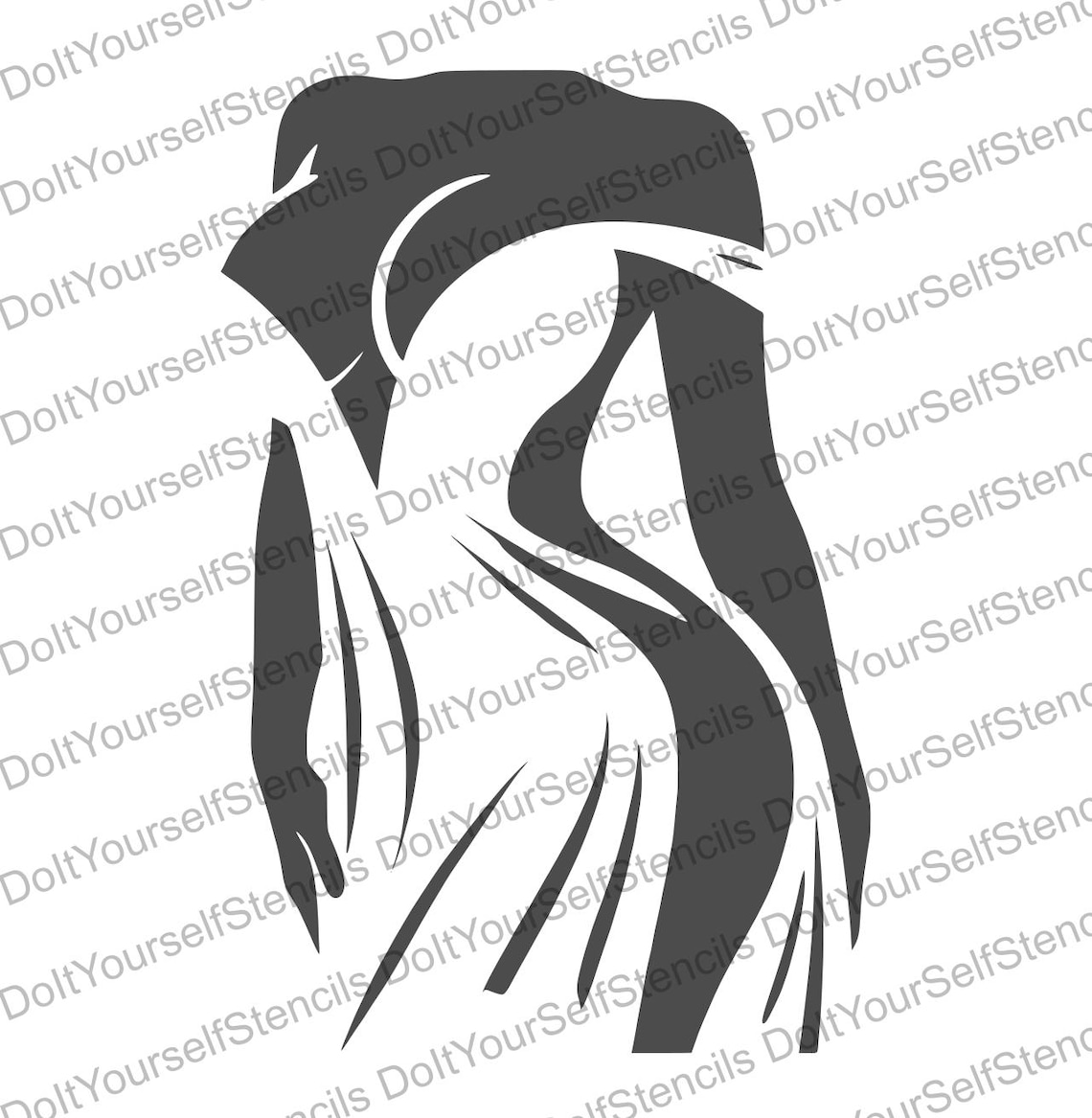 Elegant Female Silhouette Stencil, Reusable DIY Craft Stencil, Digital ...