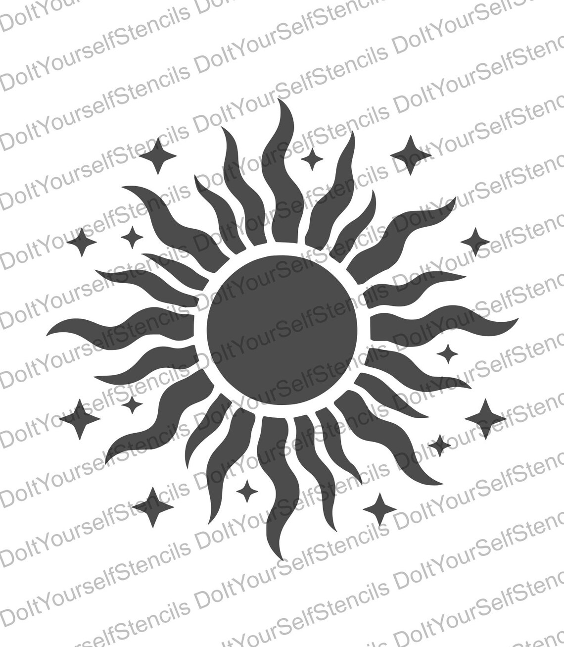 Celestial Sun Stars Stencil, Digital Download, SVG, DXF, Stl, Png, Pdf ...