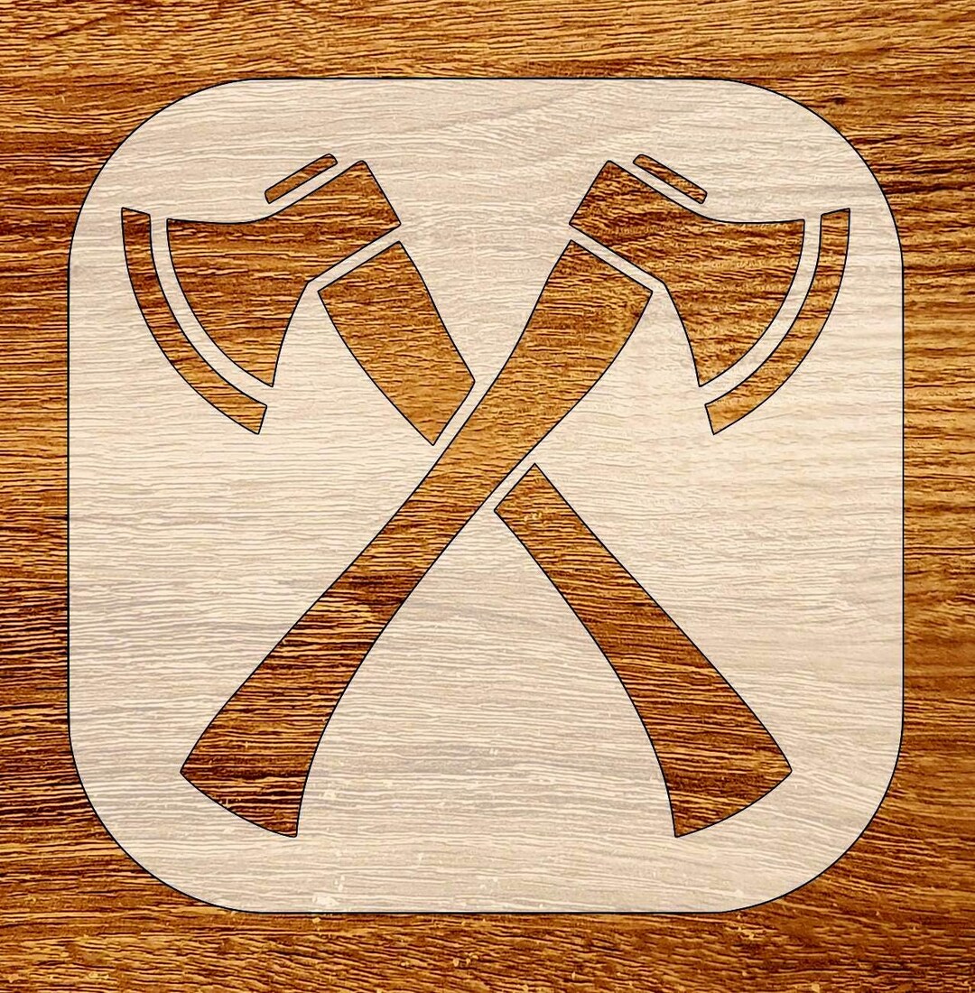 Crossed Battle Axes Stencil, Reusable DIY Craft Stencil, Digital ...