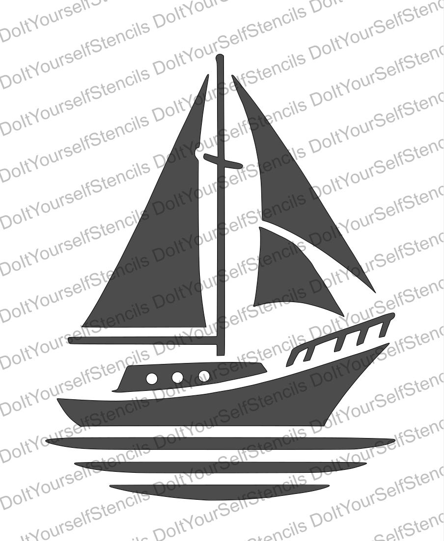 Sailboat Stencil, Digital Download, SVG, DXF, Stl, Png, Pdf Files - Etsy