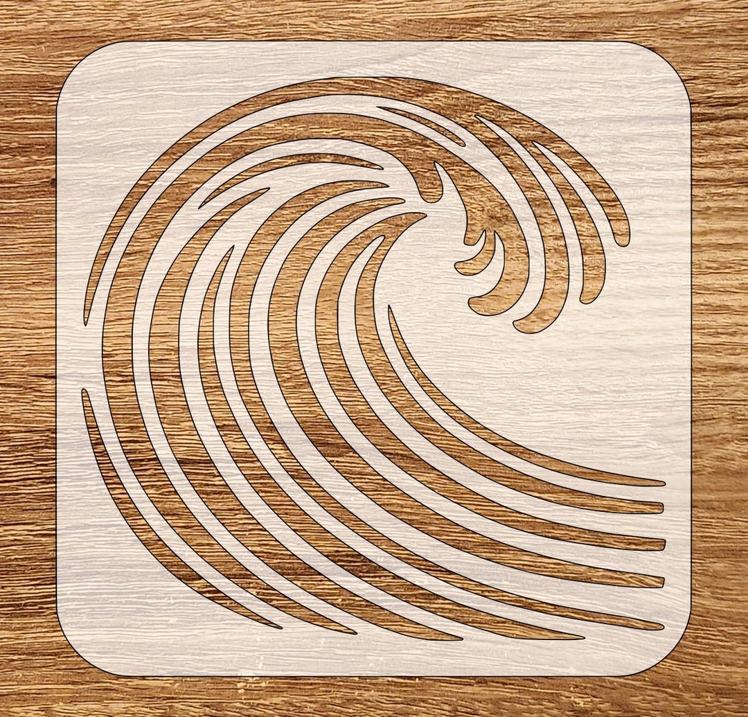 Ocean Wave Stencil, Reusable DIY Craft Stencil, Digital Download, STL ...