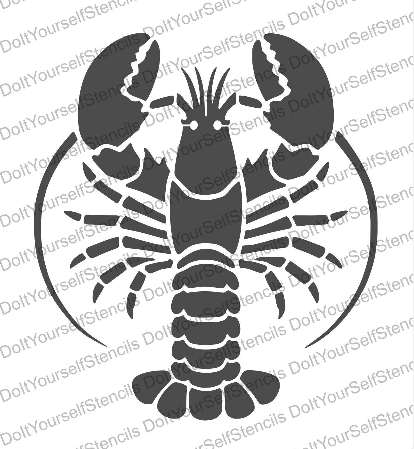 Lobster Stencil, Reusable DIY Craft Stencil, Digital Download, STL, DXF ...