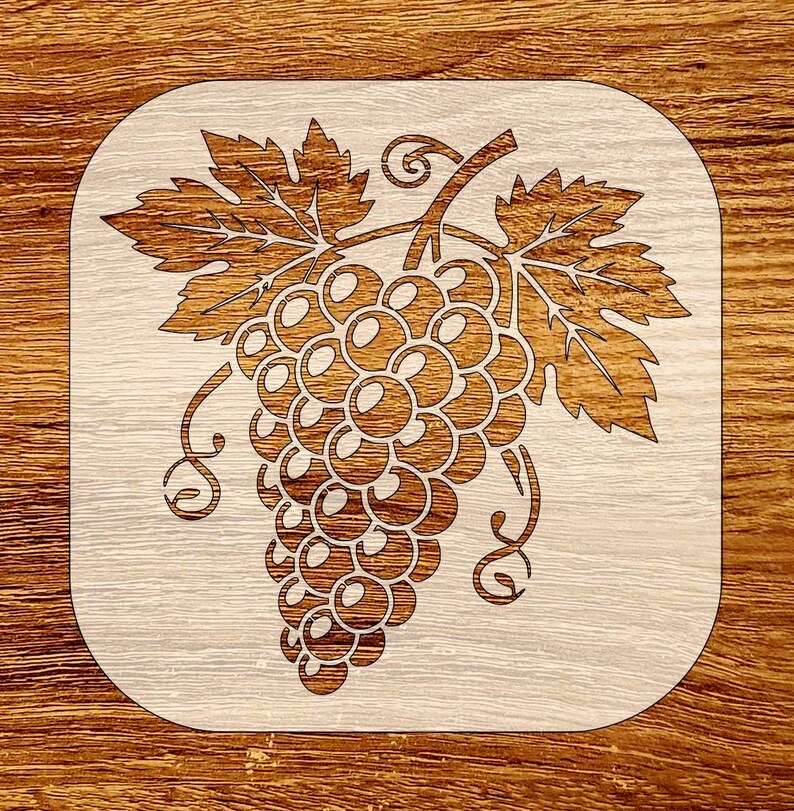 Grapevine Cluster Silhouette Stencil, Reusable DIY Craft Stencil ...