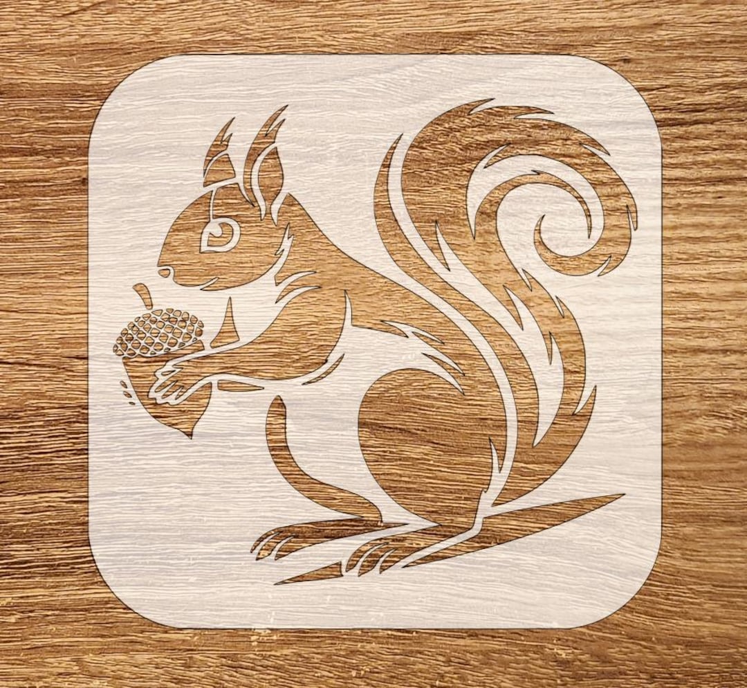Squirrel Stencil, Reusable DIY Craft Stencil, STL, DXF, Svg Files - Etsy
