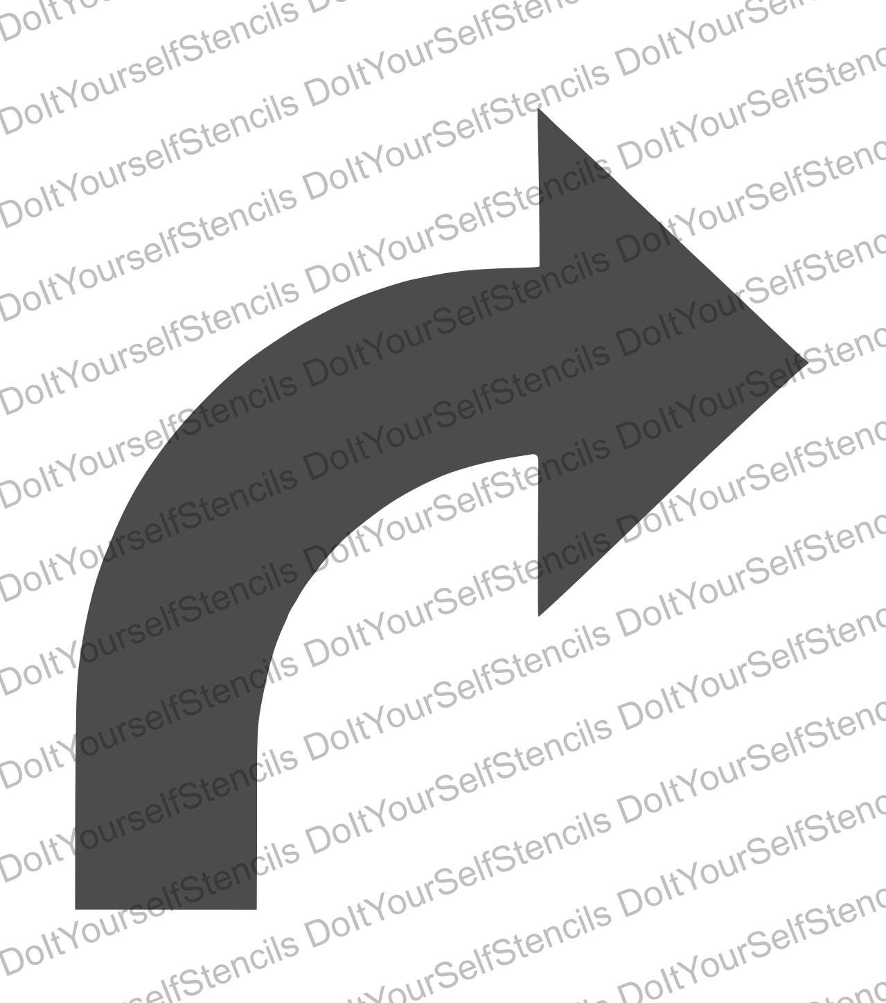 Curved Arrow Stencil, Digital Download, SVG, DXF, Stl, Png, Pdf Files ...