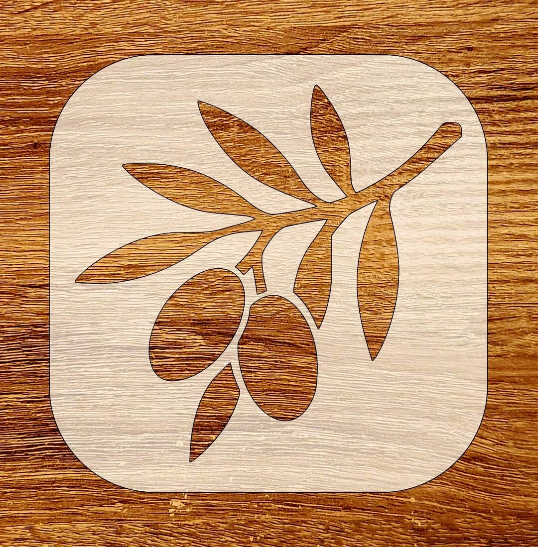 Olive Branch Silhouette Stencil, Digital Download SVG DXF Stl, Png, Pdf ...