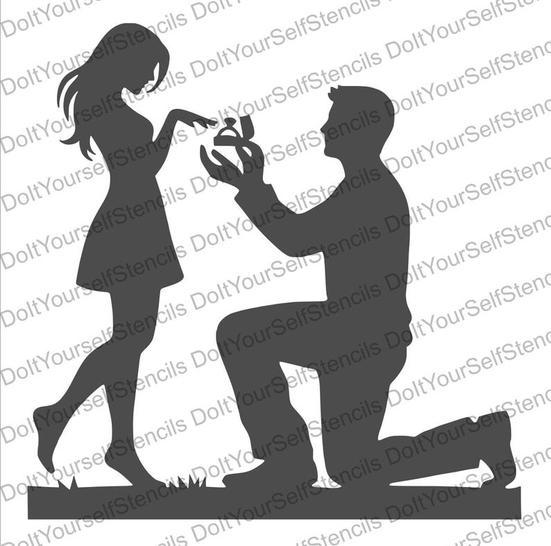 Marriage Proposal Stencil, Romantic DIY Craft Stencil, Valentine’s Day ...
