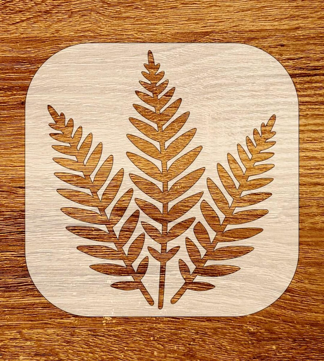 Triple Fern Leaf Stencil, Reusable DIY Craft Stencil, Digital Download ...