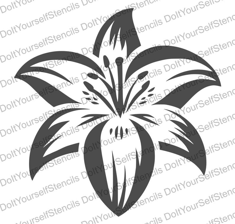 Elegant Lily Stencil, Reusable DIY Craft Stencil, Digital Download, STL ...