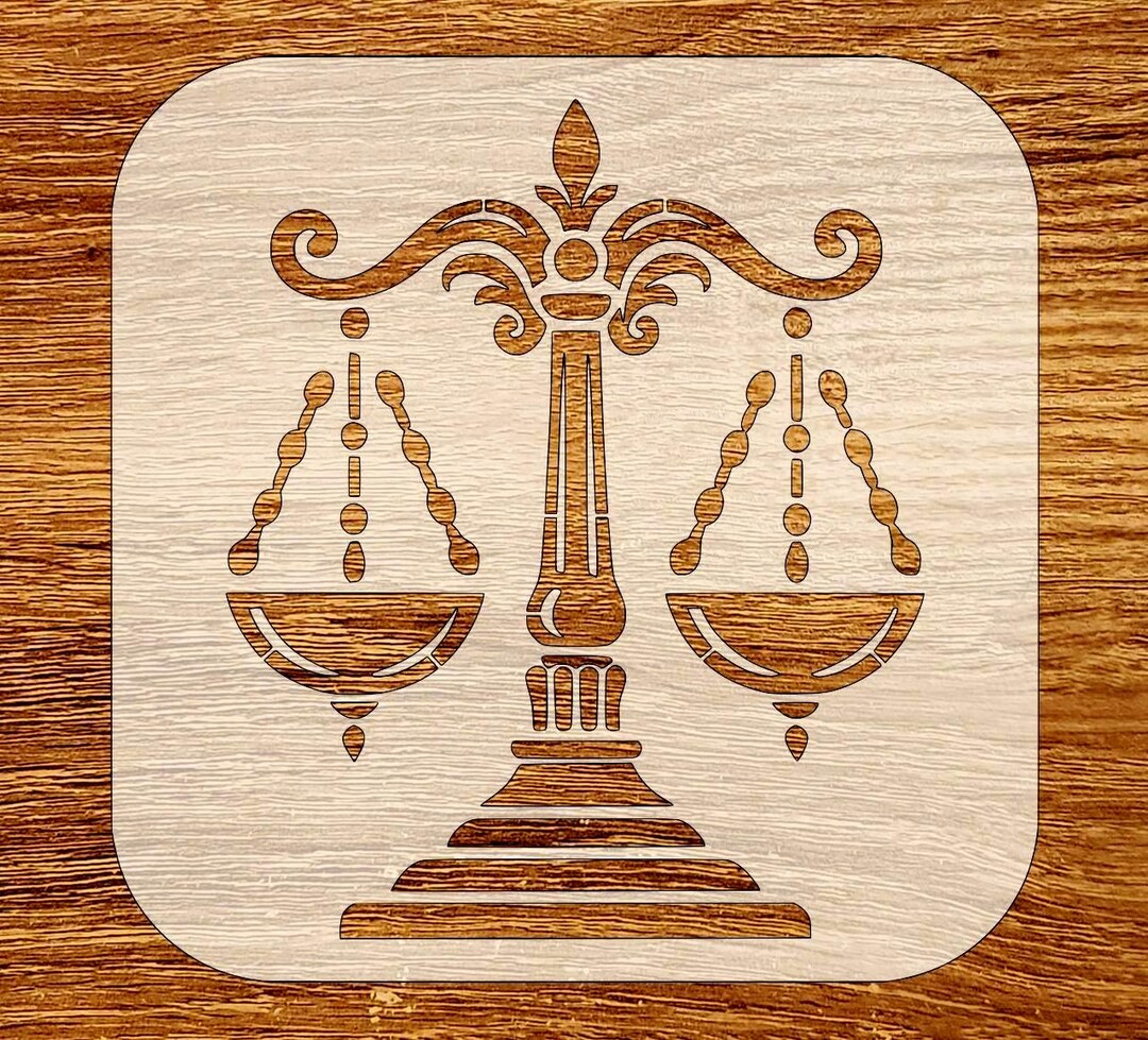 Scales of Justice Stencil, Reusable DIY Craft Stencil, Digital Download ...