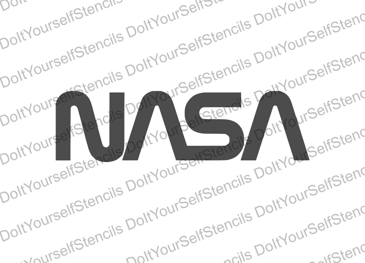 NASA Worm Logo Stencil, Resusable DIY Craft Stencil, Stl File, Dxf File ...